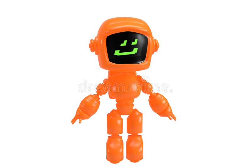 3D Illustration: Orange Robot Stock Illustration - Illustration of ...