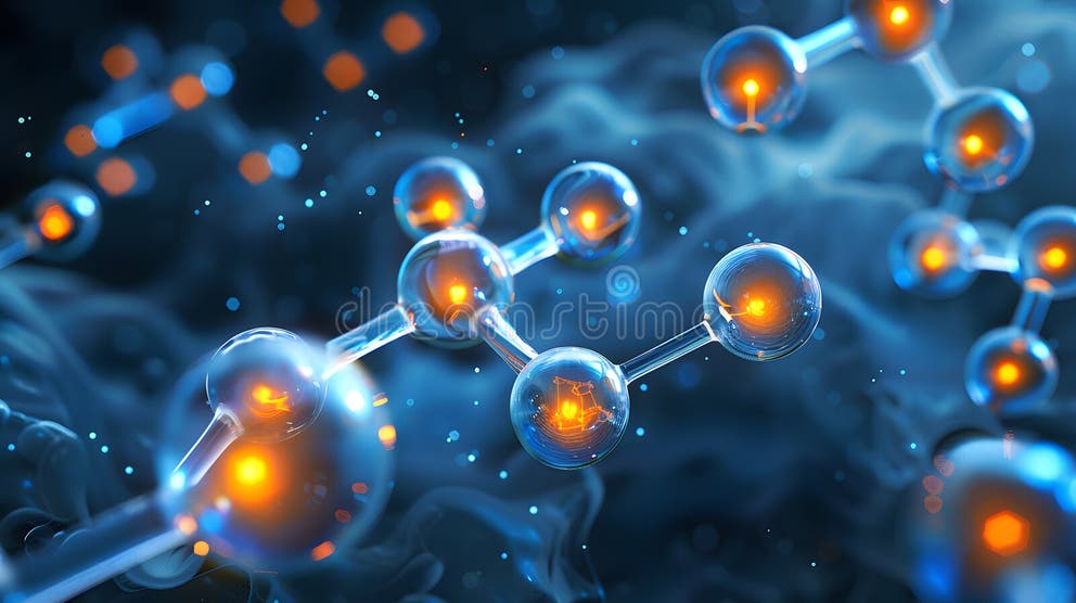 A 3D Illustration of an Organic Molecule. Stock Illustration ...