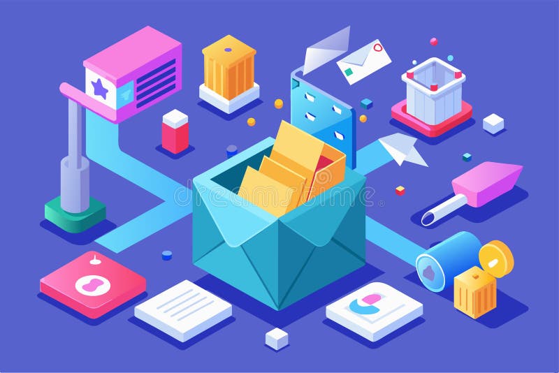 A 3D Illustration of an Organized Inbox, Highlighting an Efficient ...