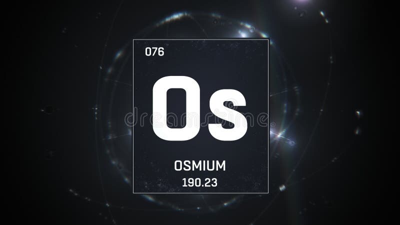 Osmium As Element 76 of the Periodic Table 3D Illustration on Silver ...