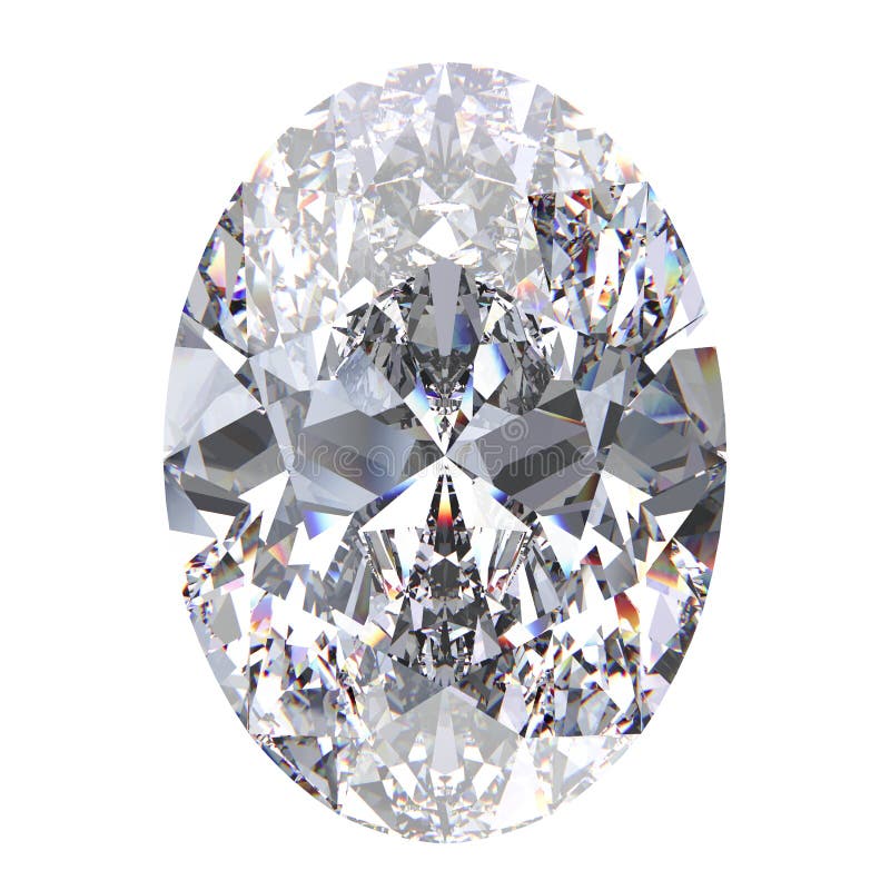 3D Illustration Oval Diamond Stone Stock Illustration - Illustration of ...