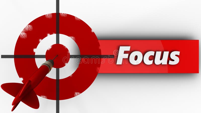 3d Painted Target with Focus Sign Stock Illustration - Illustration of ...