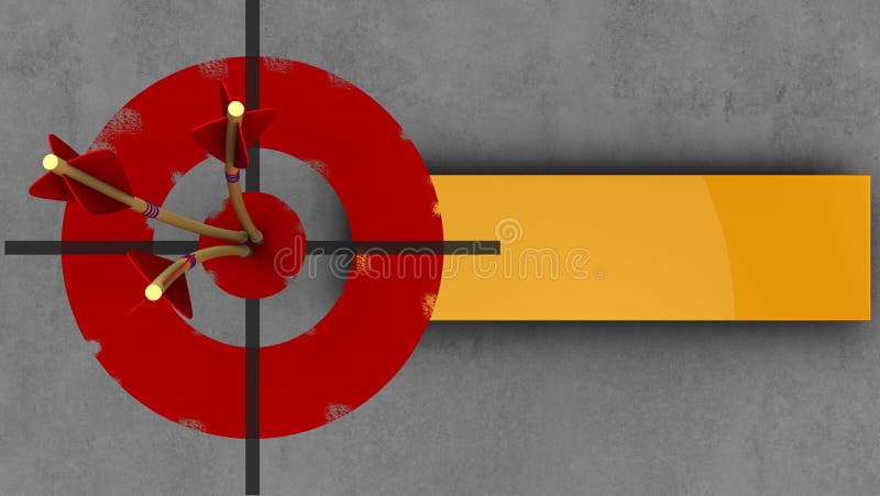 3d Painted Target with Three Arrows Stock Illustration - Illustration ...