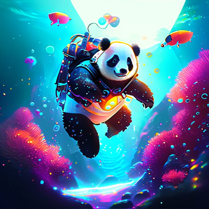 Illustration of a Panda on a Safari Jeep. AI Generated Stock ...