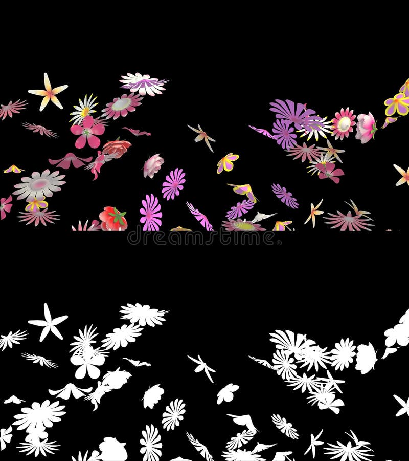 3D Illustration of a Paper Flower Flow with Alpha Layer Stock ...