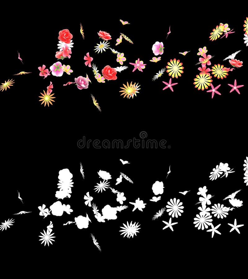 3D Illustration of a Paper Flower Flow with Alpha Layer Stock ...