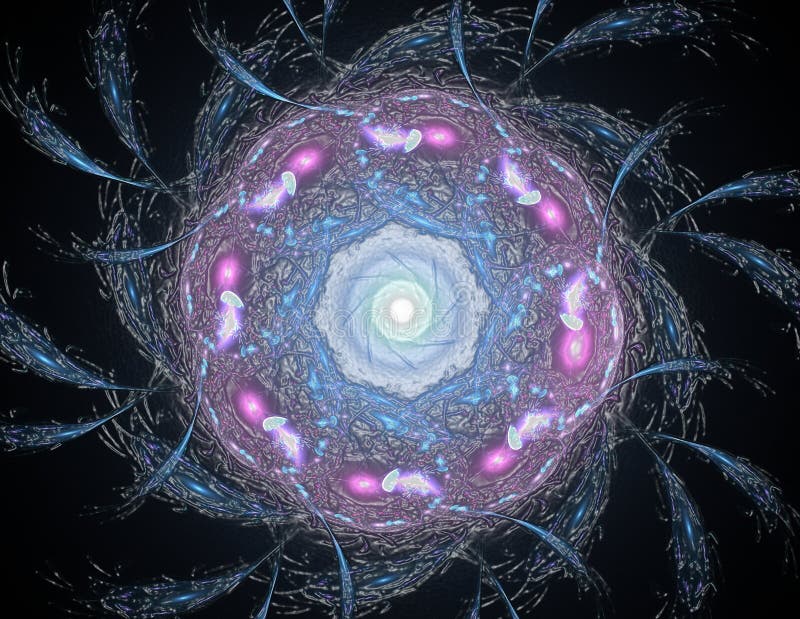 3D Illustration Particles of Abstract Fractal Forms on the Subject of ...