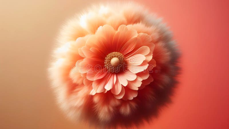 3D Illustration of a "peach Fuzz" Color Flower. Peach Fuzz, Color of ...