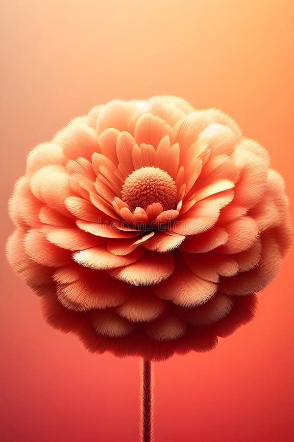 3D Illustration of a "peach Fuzz" Color Flower. Peach Fuzz, Color of ...