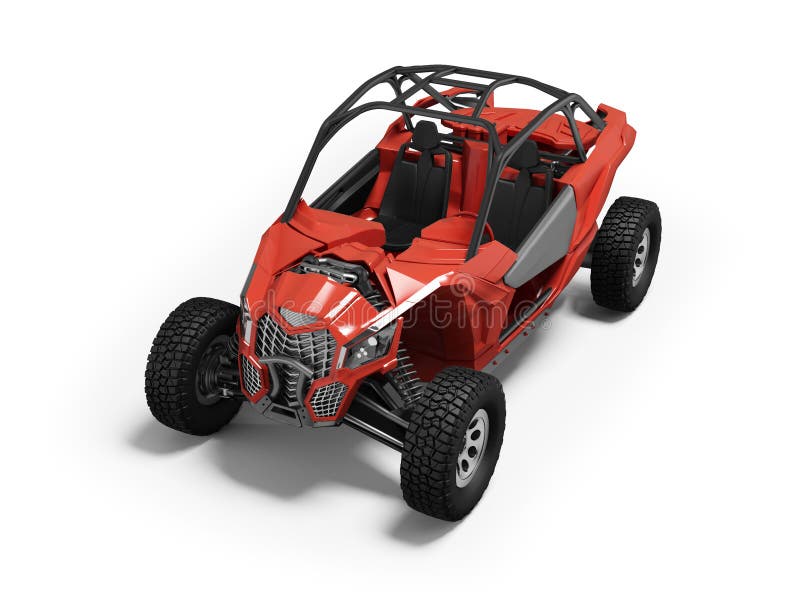 3d Illustration Perspective View of Red Rally Car on White Background ...