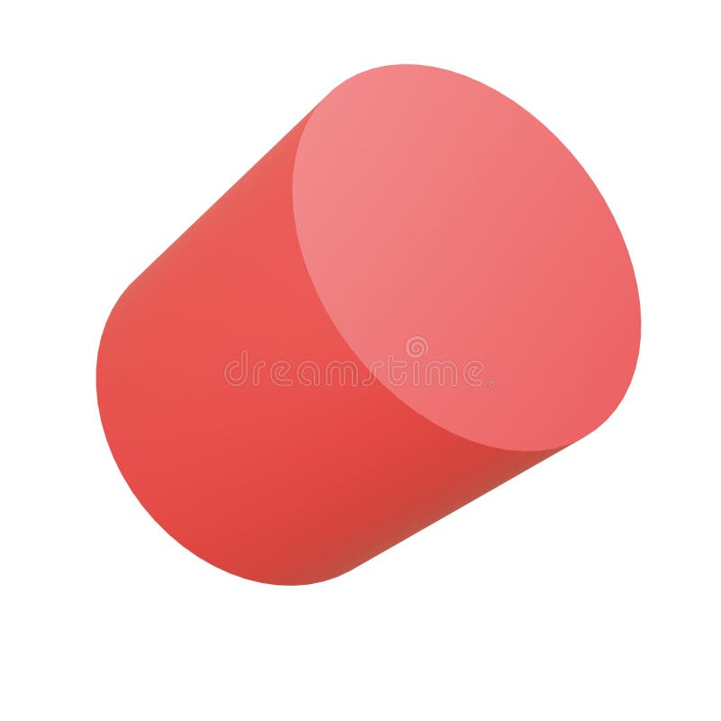 3d Illustration of Pink Cylinder Shape Tilted Sideways Stock Photo ...