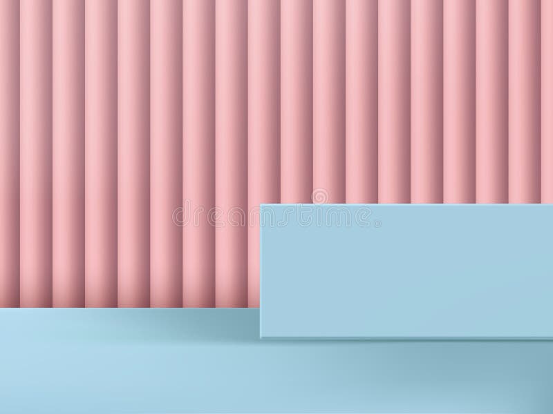 Vector 3D Illustration Pink & Light Blue Studio Shot Platform ...