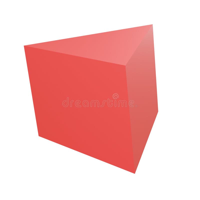 3d Illustration of Pink Triangular Prism Shape Side View Stock Image ...