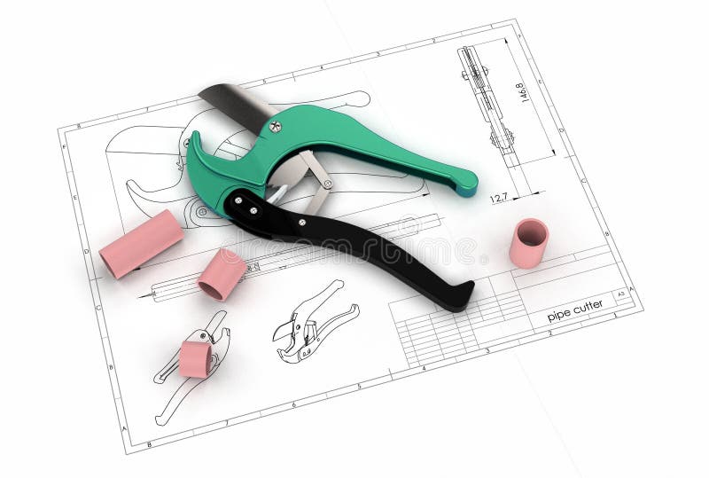 3d Illustration of Pipe Cutter Stock Illustration - Illustration of ...