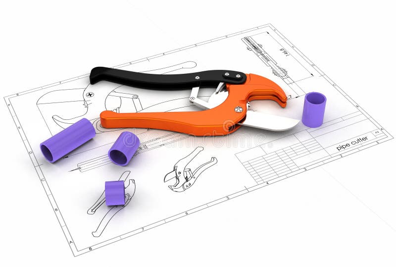 3d Illustration of Pipe Cutter Stock Illustration - Illustration of ...