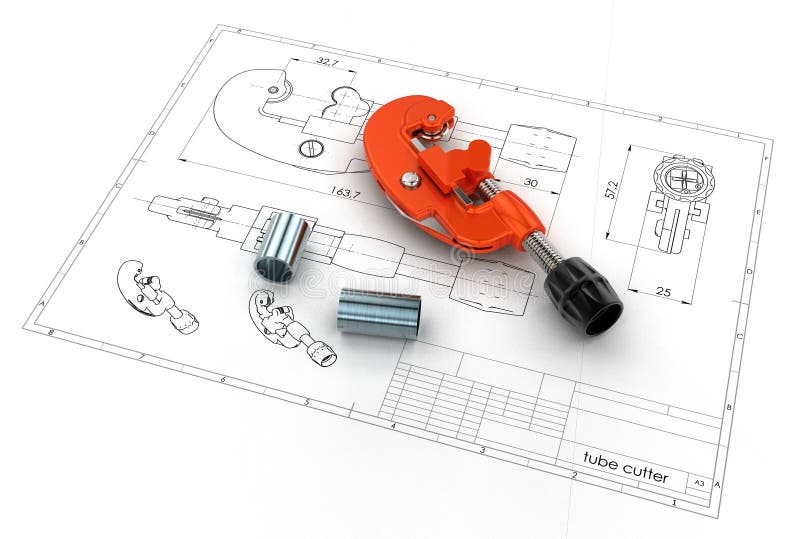 3d Illustration of Pipe Cutter Stock Illustration - Illustration of ...