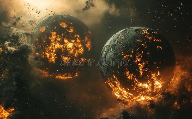 3D Illustration of Planets in Deep Space. Visualization in 5K - High ...