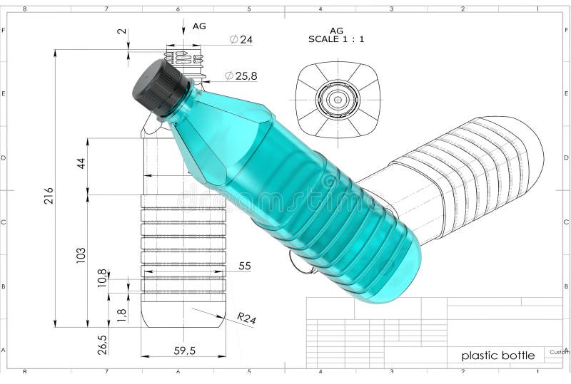 3d Illustration of Plastic Bottle Stock Illustration - Illustration of ...