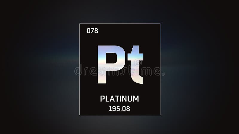 Platinum As Element 78 of the Periodic Table 3D Illustration on Grey ...