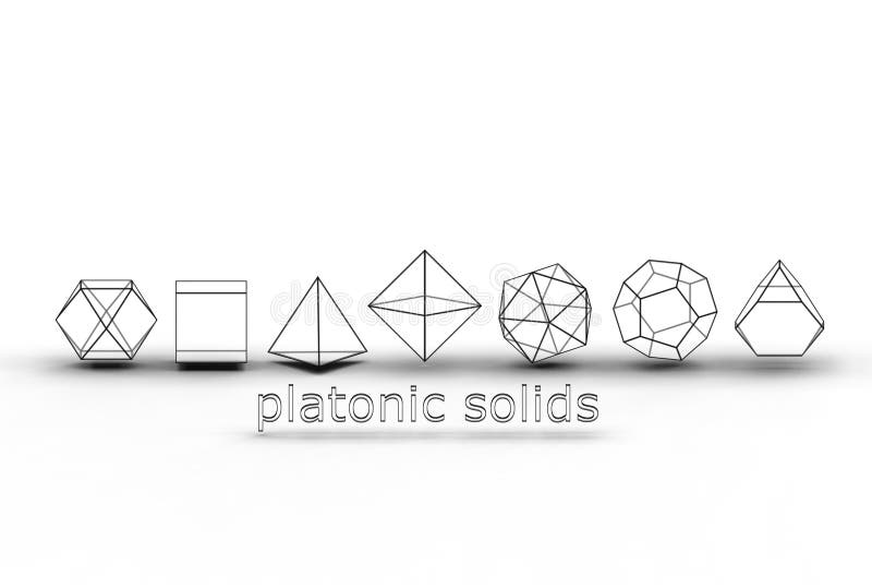 3d Illustration of Platonic Solids Stock Illustration - Illustration of ...