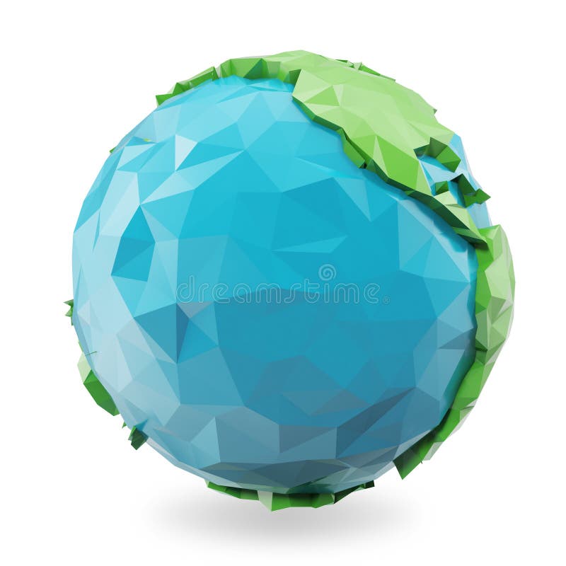 3d Illustration Polygonal Style Illustration of Earth. Low Poly Earth ...