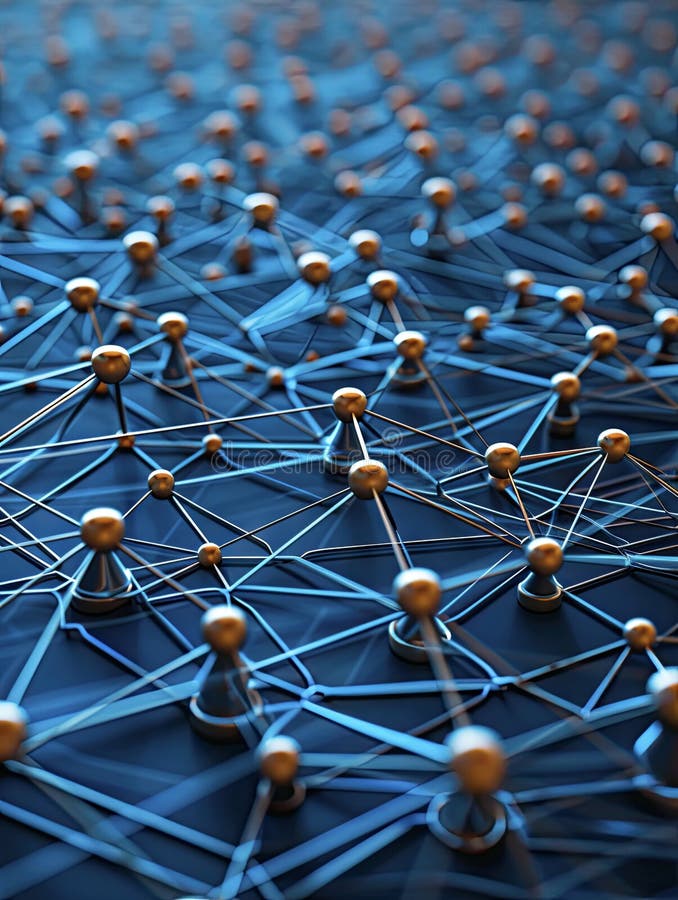 3D Illustration of Expanding Business Relationships Intricate Nodes ...
