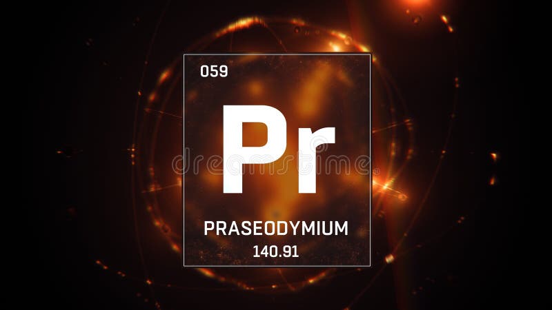 Praseodymium As Element 59 of the Periodic Table 3D Illustration on ...