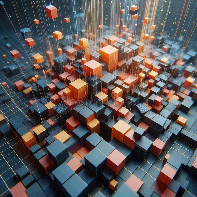 Geometric Marvel: Abstract Cube Background in 3D Render Stock ...