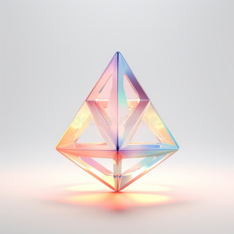 Colorful Solid Colored Pyramid with Light - 3d Illustration Stock ...