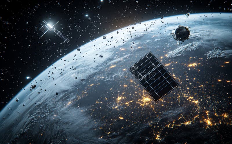 This is a 3D Illustration of the Problem of Debris, Junk, and ...