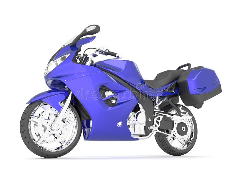 3d Illustration of a Purple Sport Motorcycle on a White Background ...