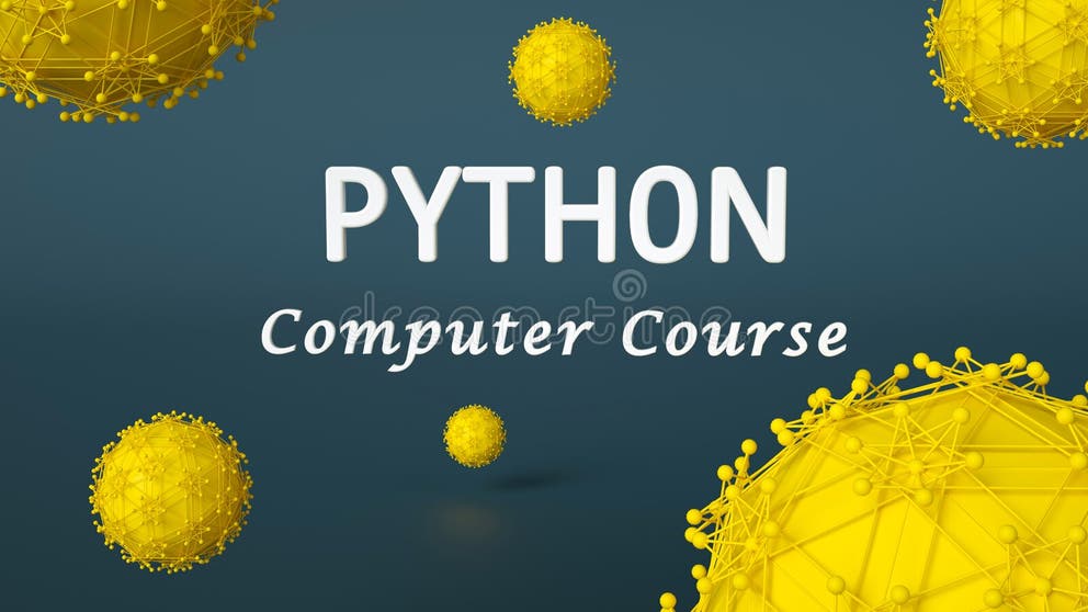 3d Illustration of Python Computer Course. Programming Language ...