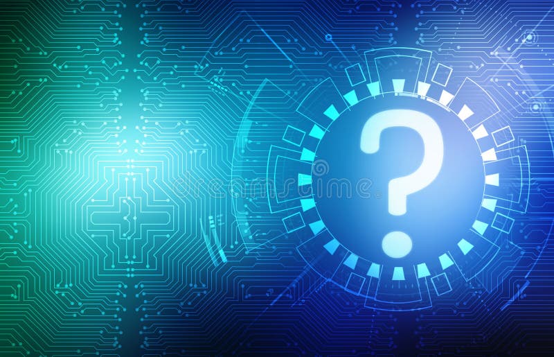 Question Mark Symbol in Digital Technology Background Stock ...