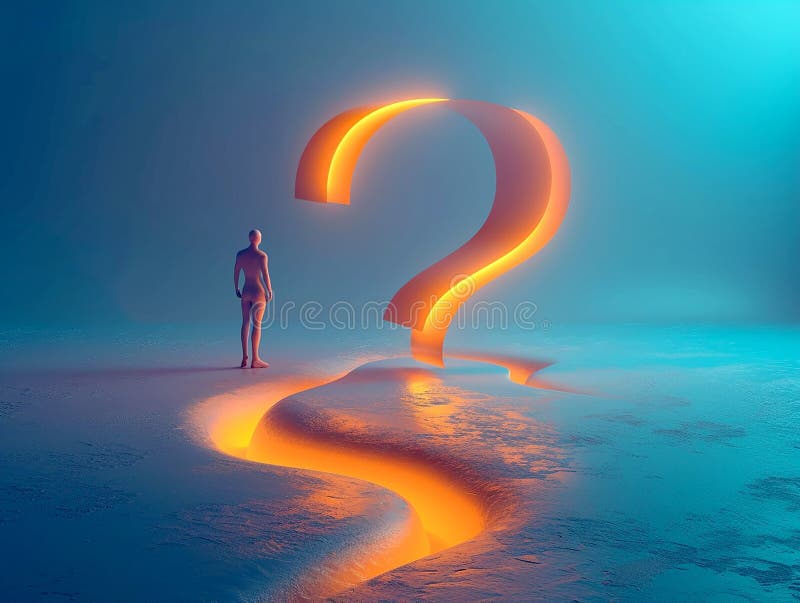 3d Illustration of a Question Mark Stock Illustration - Illustration of ...