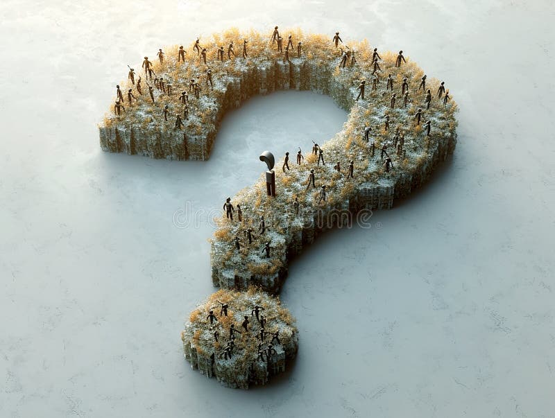 3d Illustration of a Question Mark Stock Illustration - Illustration of ...