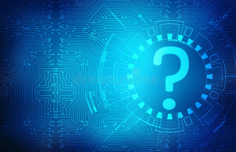 2d Illustration Question Mark, Abstract Technology Background Stock ...
