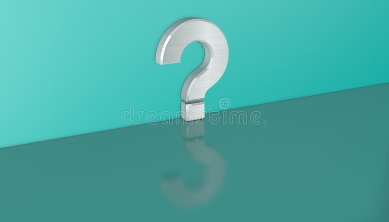 3d Illustration of a Question Mark on a Turquoise Background Stock ...