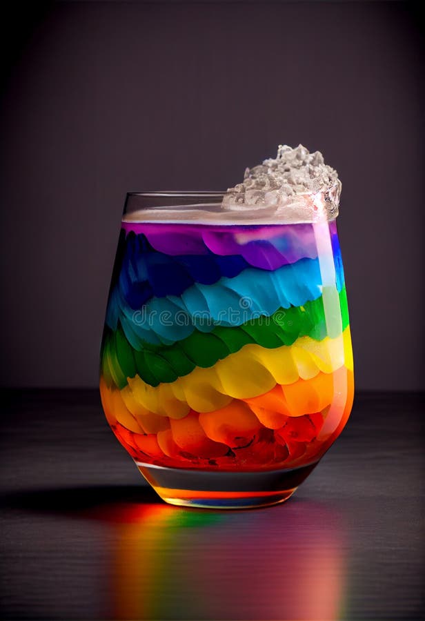 3d Illustration of a Rainbow Colored Slushy Cocktail Stock Photo ...