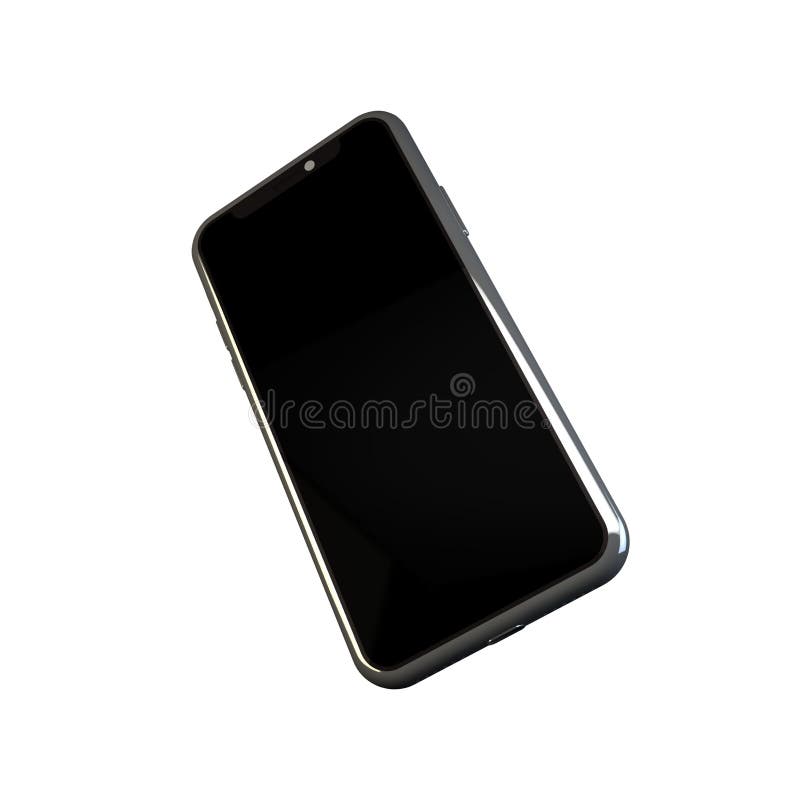 3D Illustration Realistic Smartphone Mockup. Cellphone Frame with Blank ...