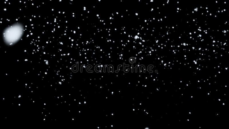 3D Illustration. Realistic Snow Falling on Black Background Stock ...