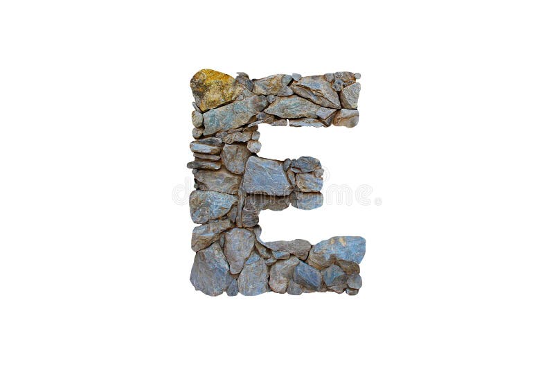 3D Illustration Realistic Stone Rock Letter E, Stock Photo - Image of ...