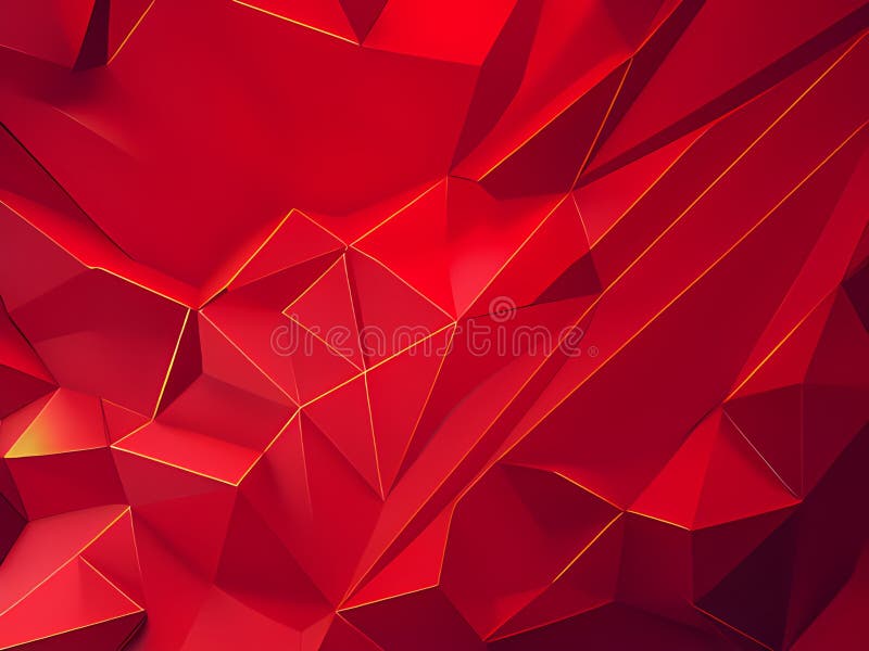 3d Illustration of Red Abstract Geometric Background , Ai Generated ...