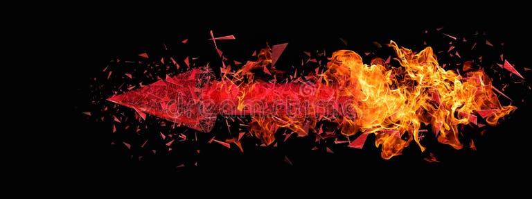 3d Illustration of Red Arrow Fired Stock Illustration - Illustration of ...