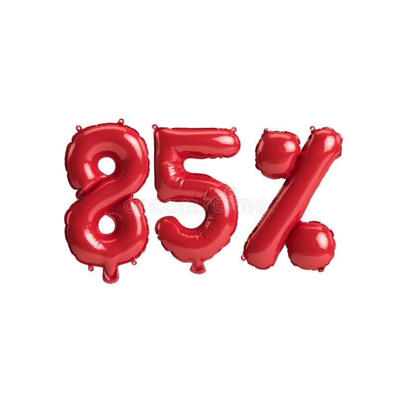 3d Illustration Red Balloons Shape 85 Isolated on White Background ...