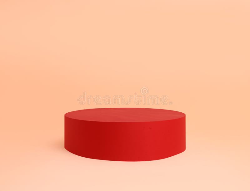 3d Illustration of a Red Circle Isolated on an Orange Background Stock ...