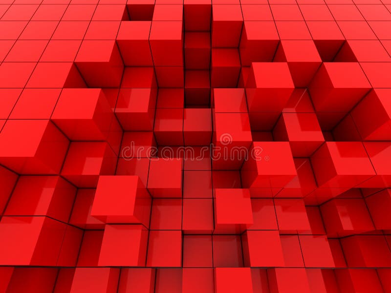 3d Illustration of Red Cubes Stock Illustration - Illustration of group ...