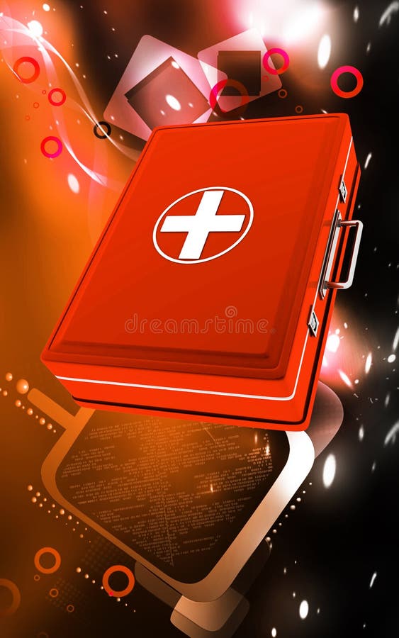 Red first aid box stock illustration. Illustration of technological ...