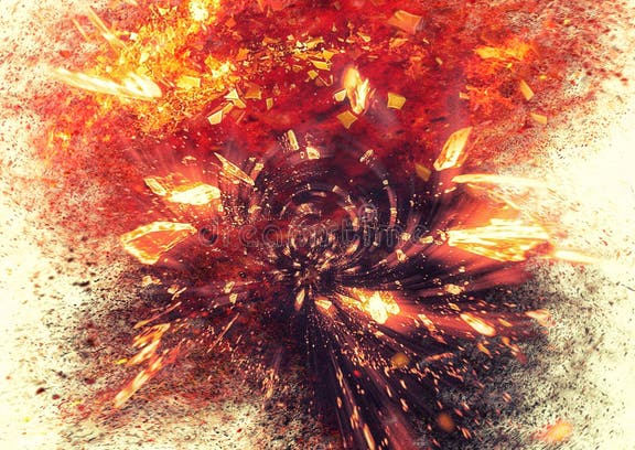 3d Illustration of Red Flames Exploding Stock Illustration ...