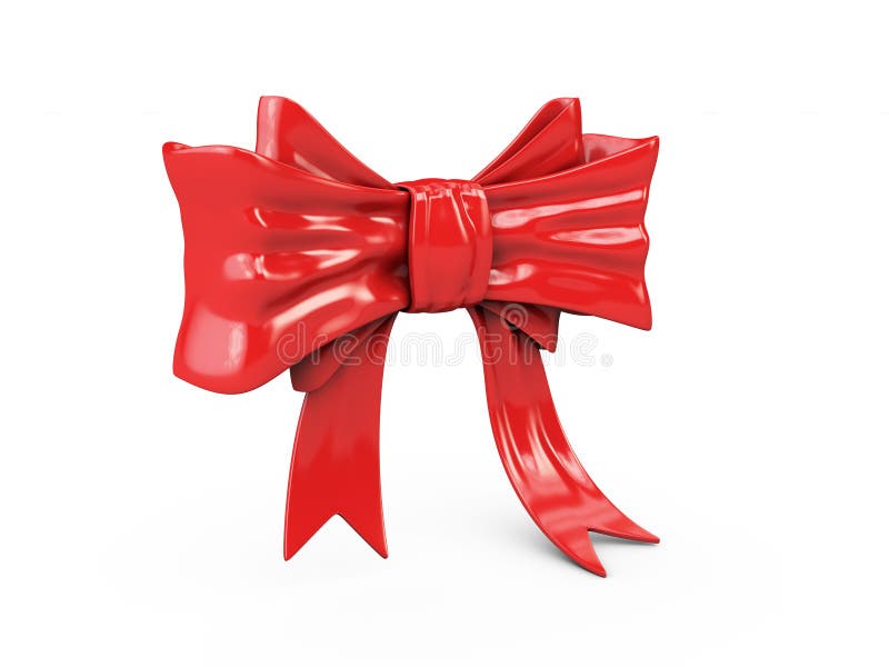 3d Illustration of Red Gift Bow. Ribbon Stock Illustration ...