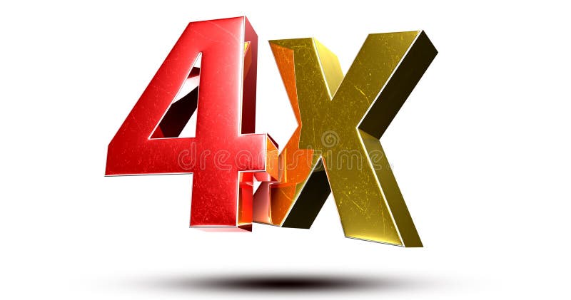 4X 3d. stock illustration. Illustration of isolated - 173546622